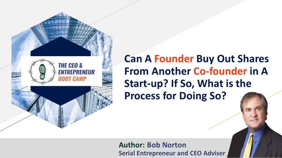 Can A Founder Buy Out Shares From Another Co-founder in A Start-up? If ...